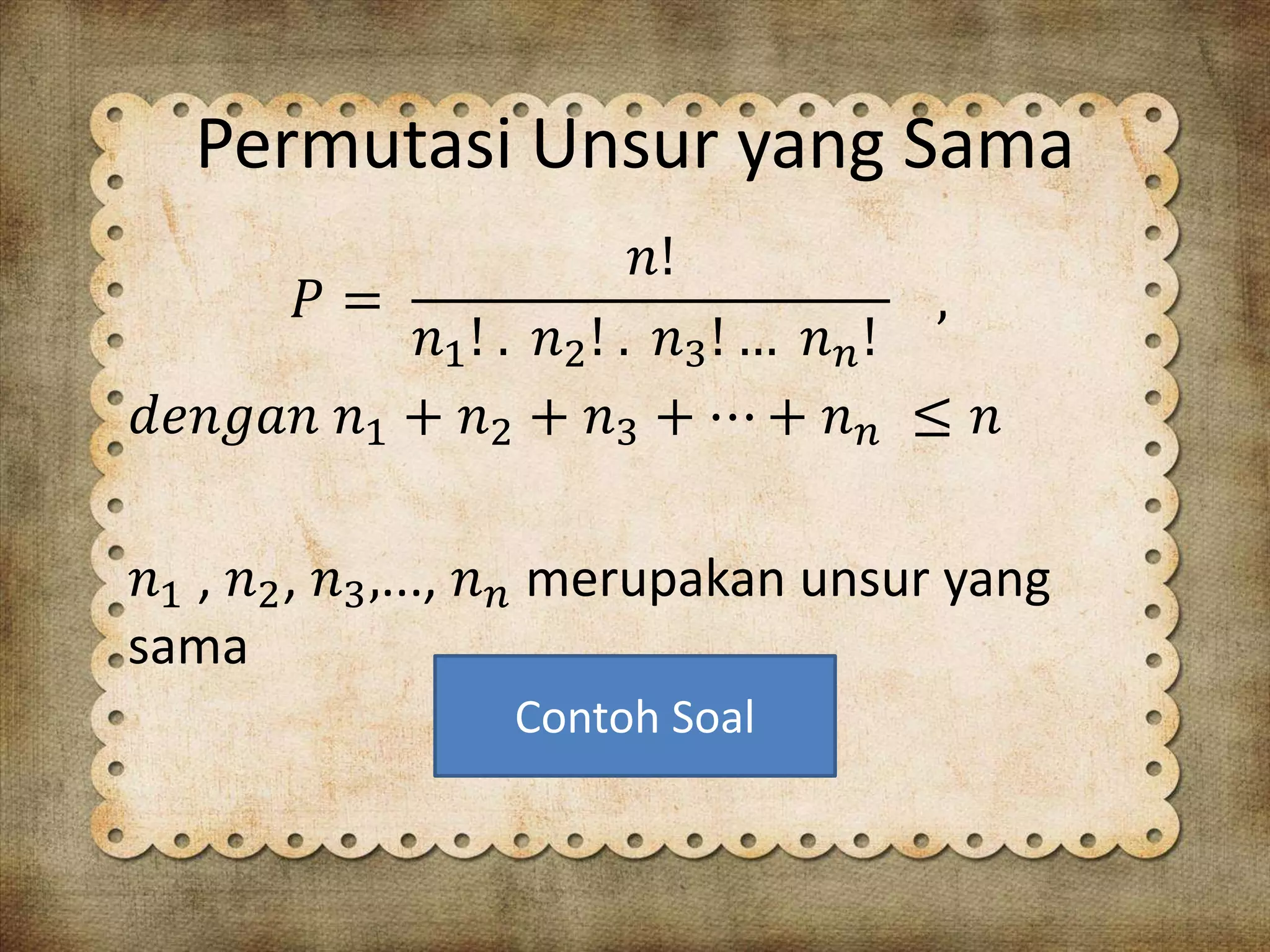 Kombinasi, Permutasi dan Peluang ppt | PPTX