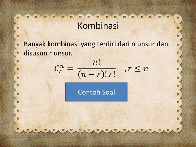 Kombinasi, Permutasi dan Peluang ppt | PPTX