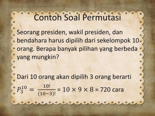 Kombinasi, Permutasi dan Peluang ppt | PPTX