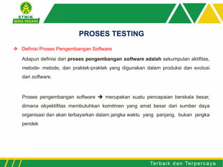 Pertemuan 9 Proses Testing | PDF