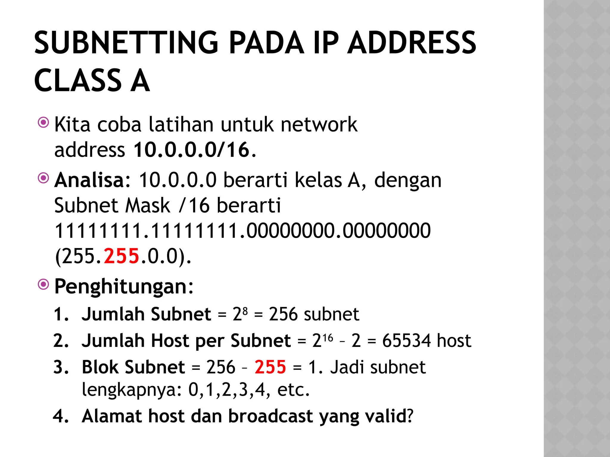 Subnetting pertemuan ke 9 materi jaringan | PPT