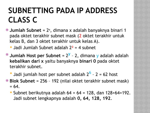 Subnetting pertemuan ke 9 materi jaringan | PPT