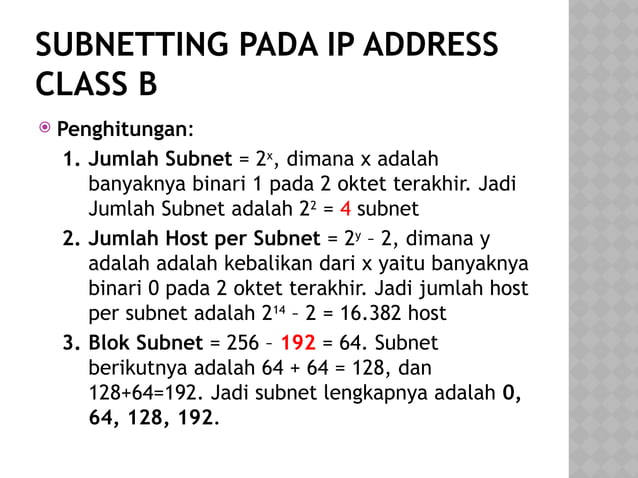 Subnetting pertemuan ke 9 materi jaringan | PPT