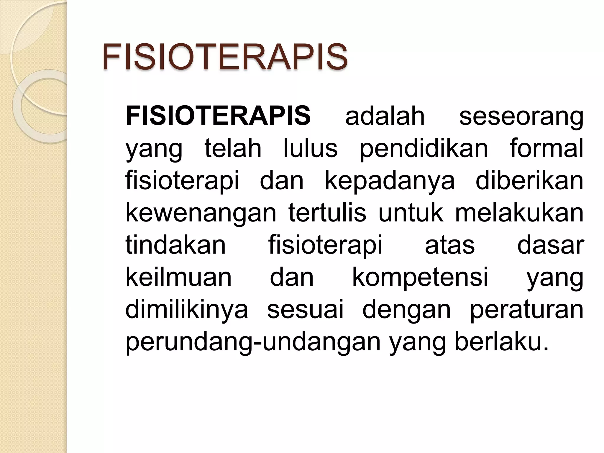 Pengantar Fisioterapi | PPTX