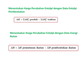 Entalpi dan perubahan entalpi | PPTX