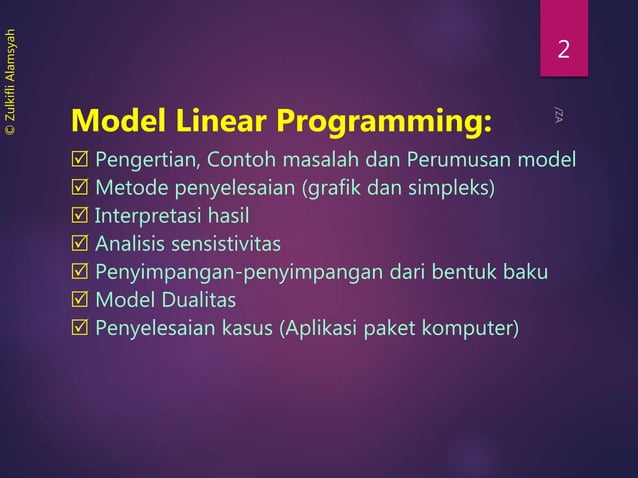 Pertemuan ii linier programing | PPT