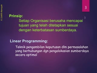 Pertemuan ii linier programing | PPTX