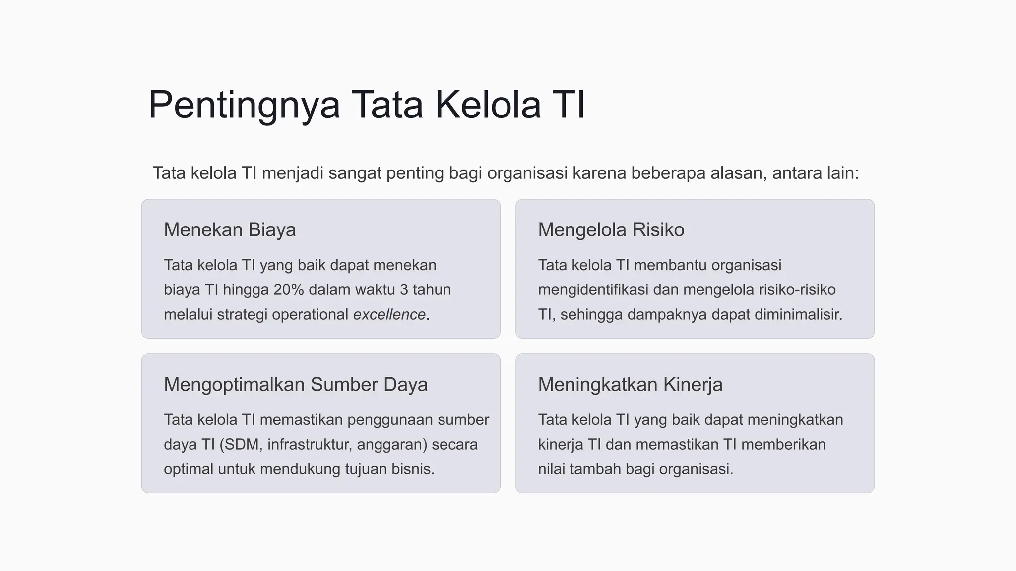 Pertemuan II (Tata Kelola dan Proses TI) | PPTX