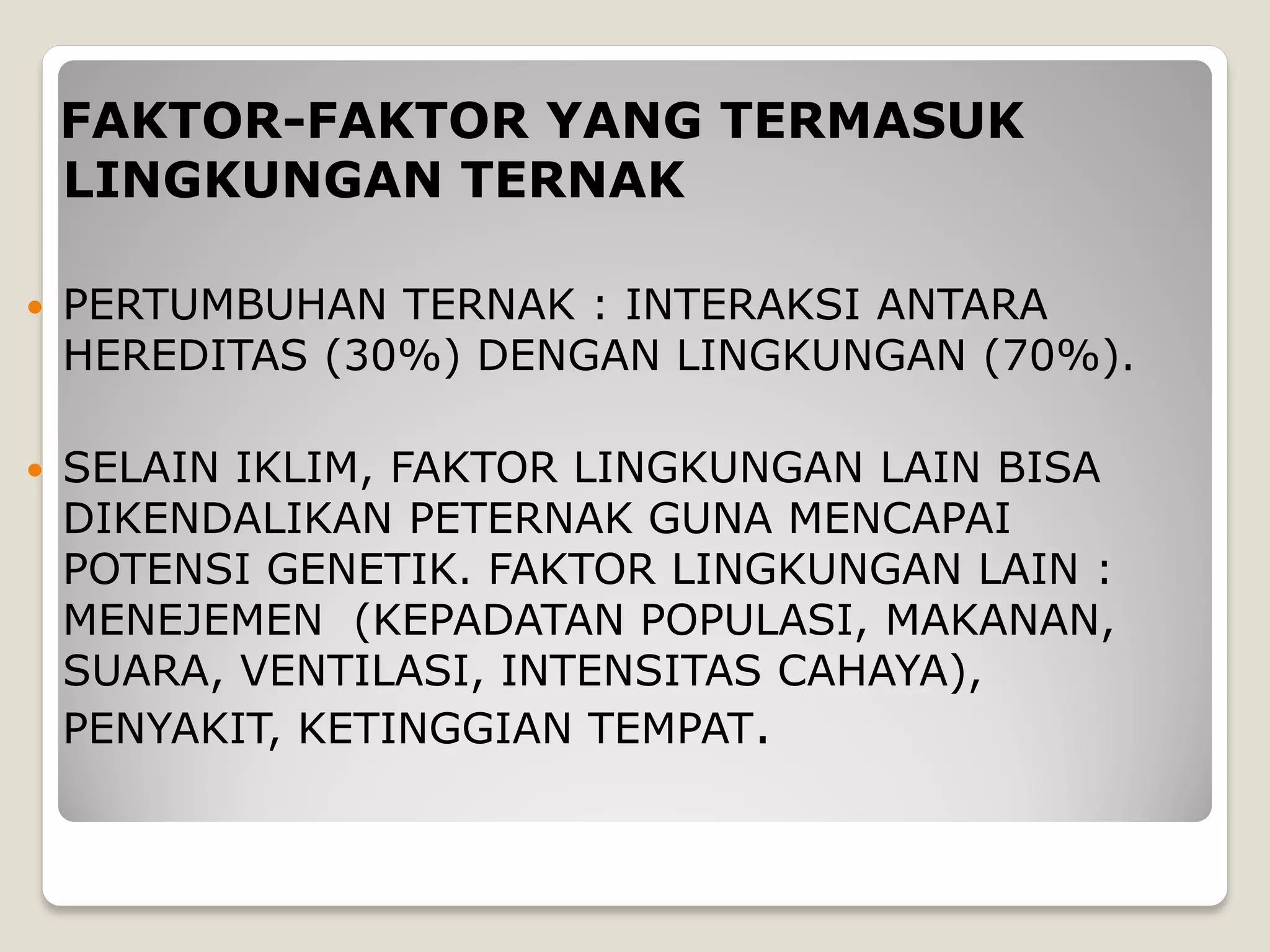 Pertemuan iv. faktor lingkungan pd unggas | PDF