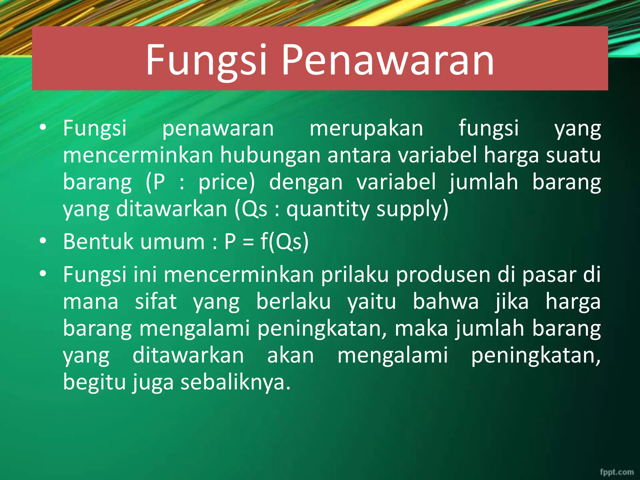 Pertemuan iv teori penawaran | PPTX