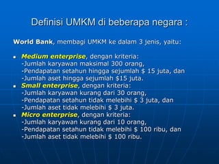 PERTEMUAN IX PERKEMBANGAN USAHA MIKRO DAN KECIL MENENGAH (UMKM) DAN ...