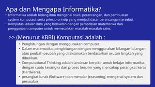 Tentang Informatika di Sekolah Menengah Atas | PPTX