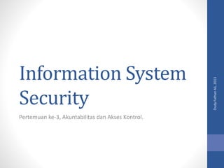 Information System Security - Akuntabilitas dan Akses Kontrol | PPTX
