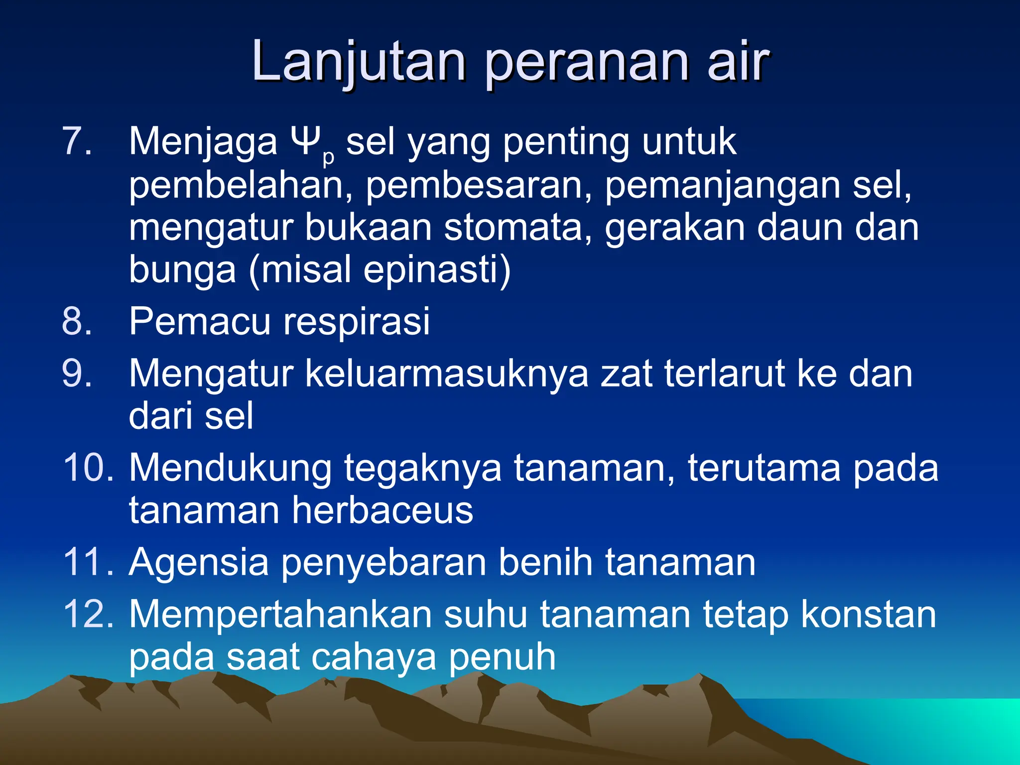Pertemuan Ke-3.ppt Fisiologi Tumbuhan Imbibisi dan Air | PPT