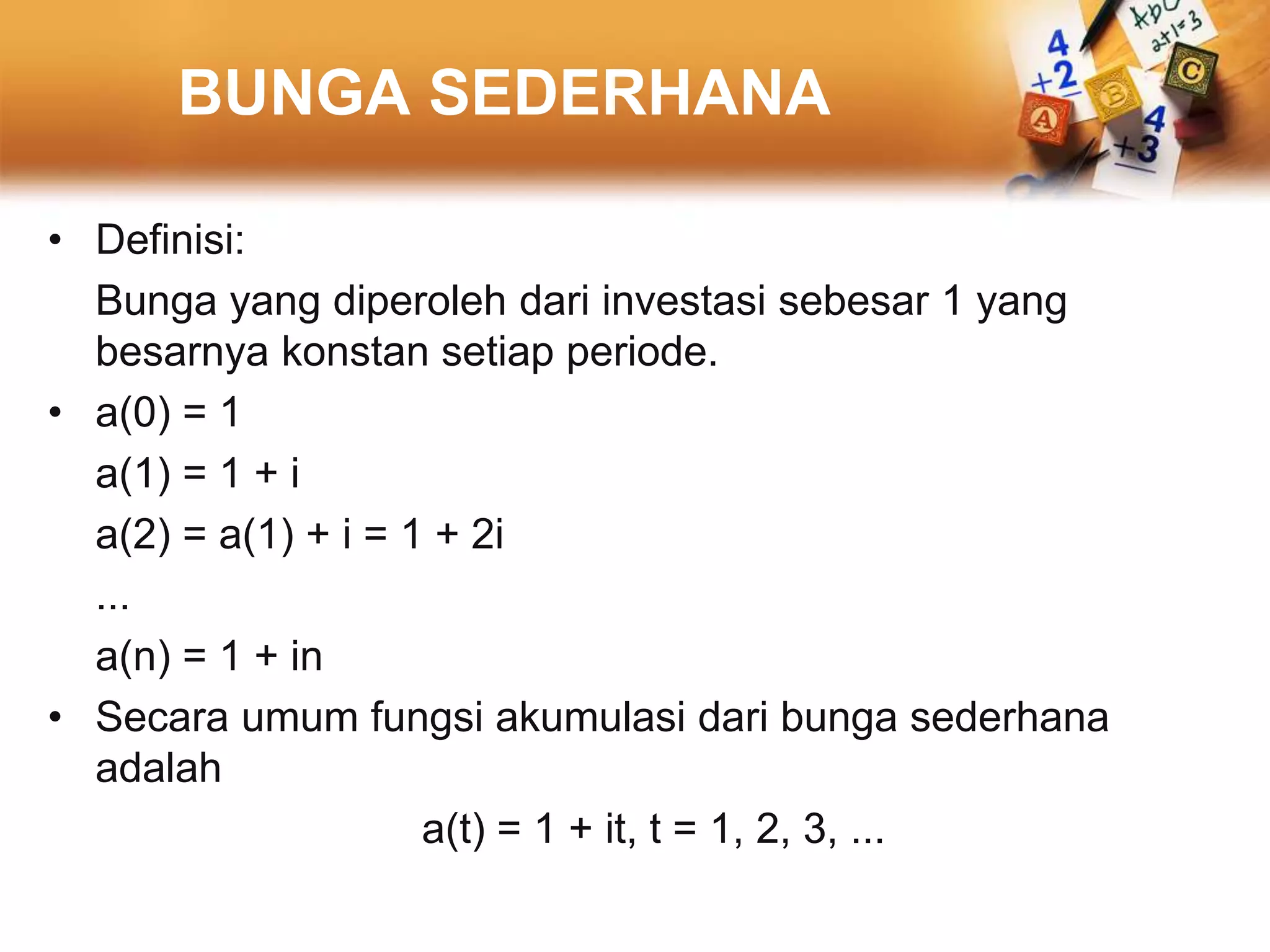 faktor akumulasi berbagai jenis bunga | PPTX