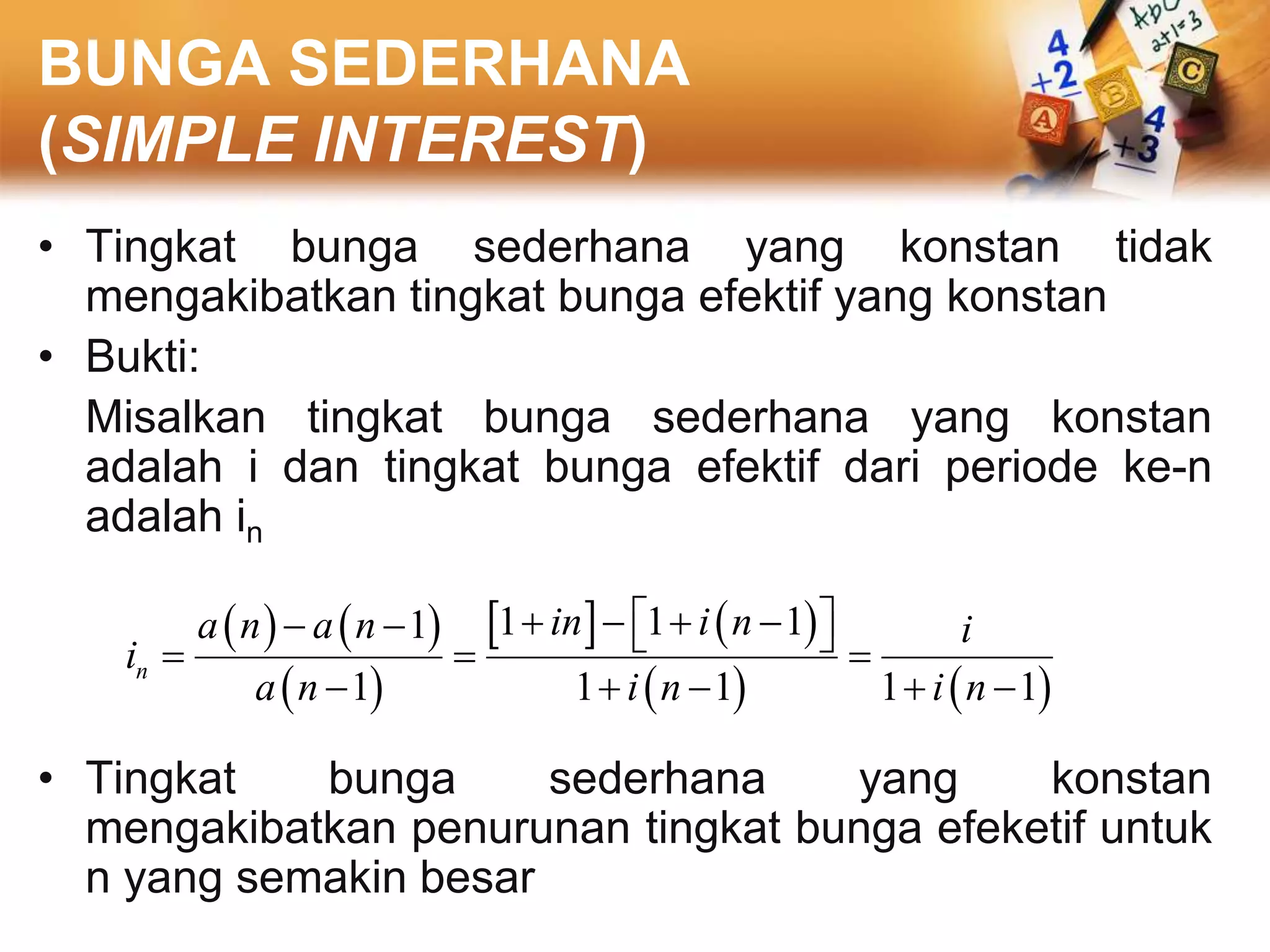 faktor akumulasi berbagai jenis bunga | PPTX