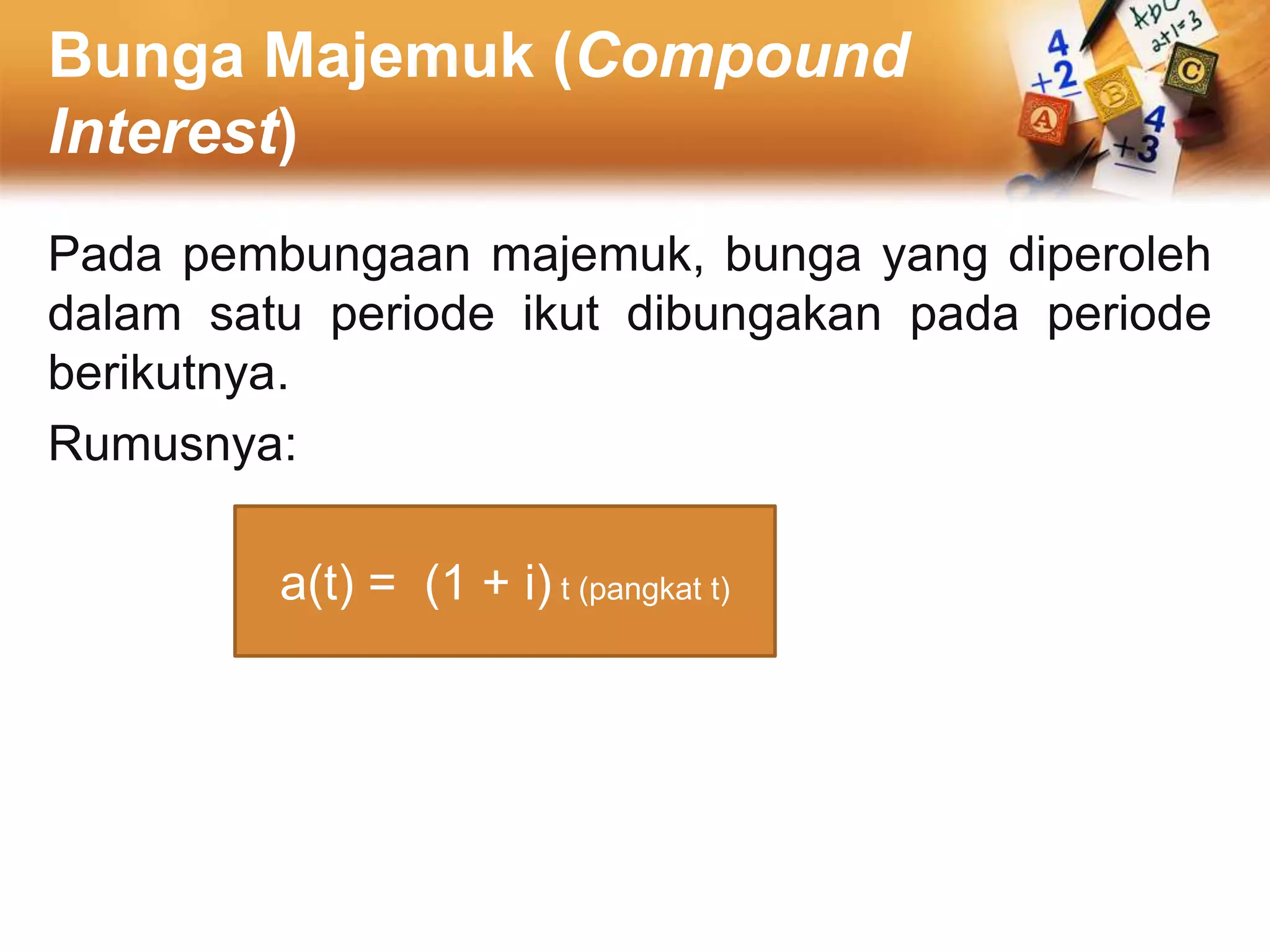 faktor akumulasi berbagai jenis bunga | PPTX