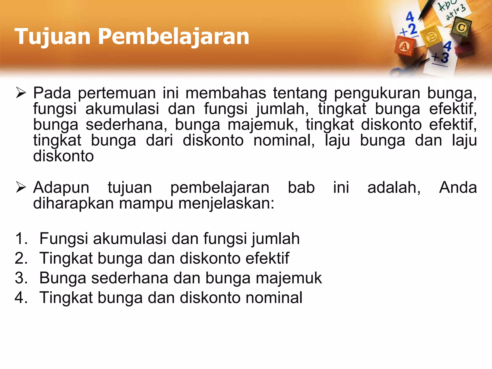 faktor akumulasi berbagai jenis bunga | PPTX