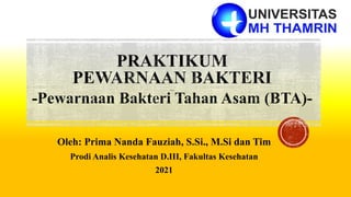 Pertemuan ke-5 - Pewarnaan Bakteri tahan asam (BTA) | PDF