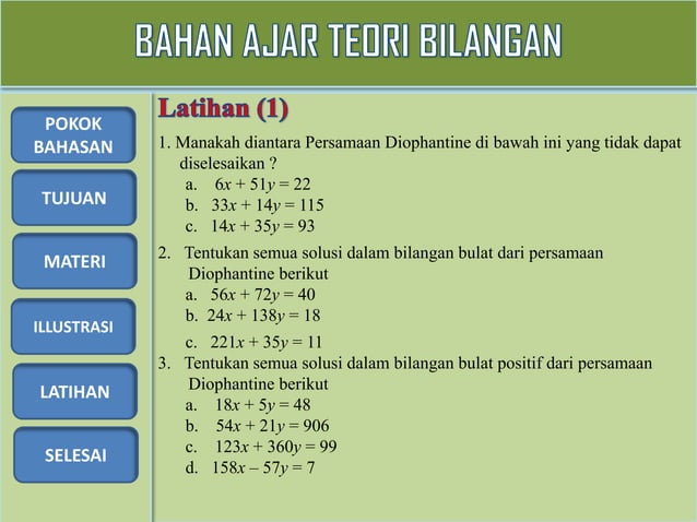 Teori Bilangan Pertemuan ke 8 | PPTX