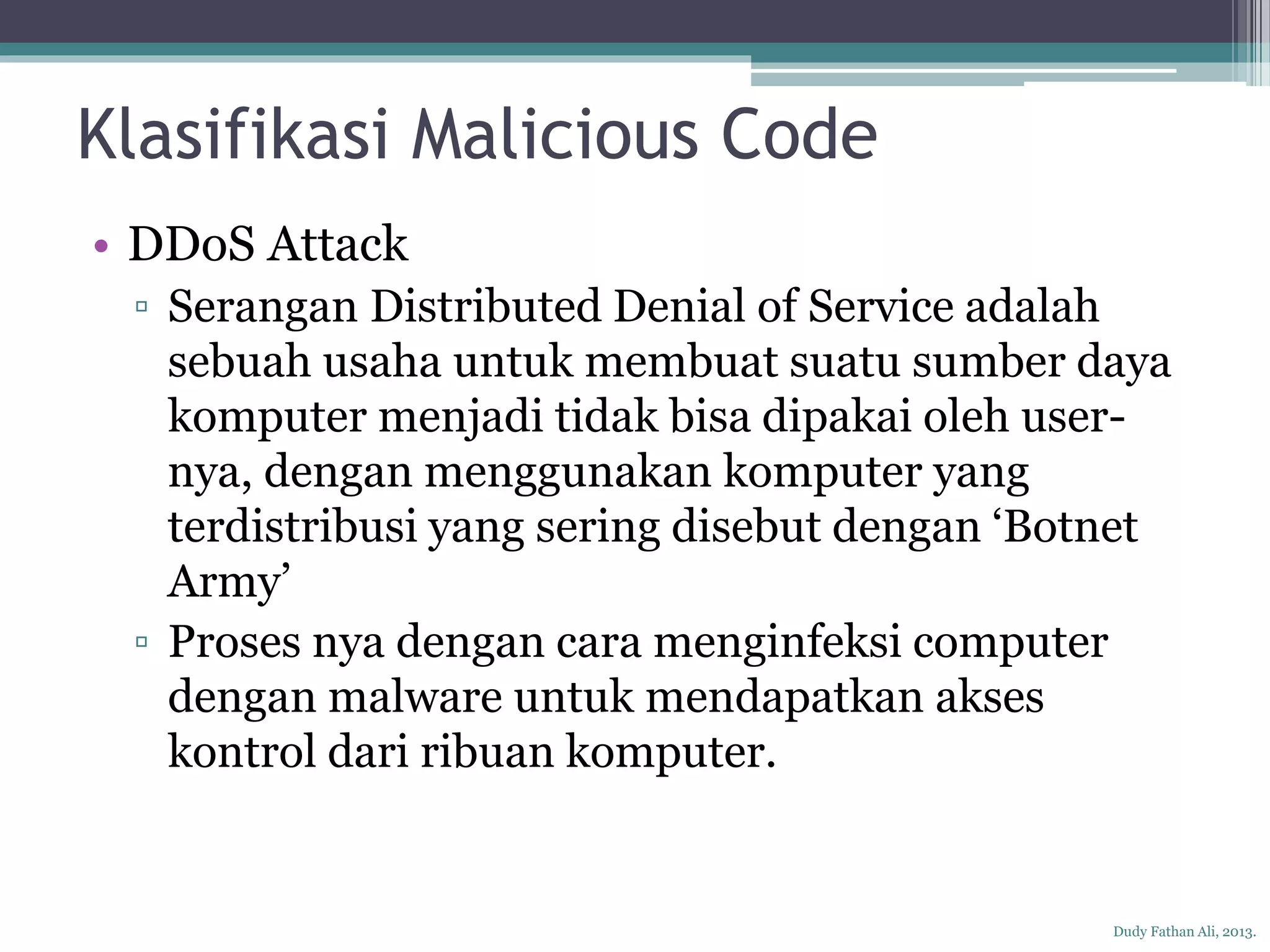 Information System Security - Serangan dan Pengawasan | PPTX