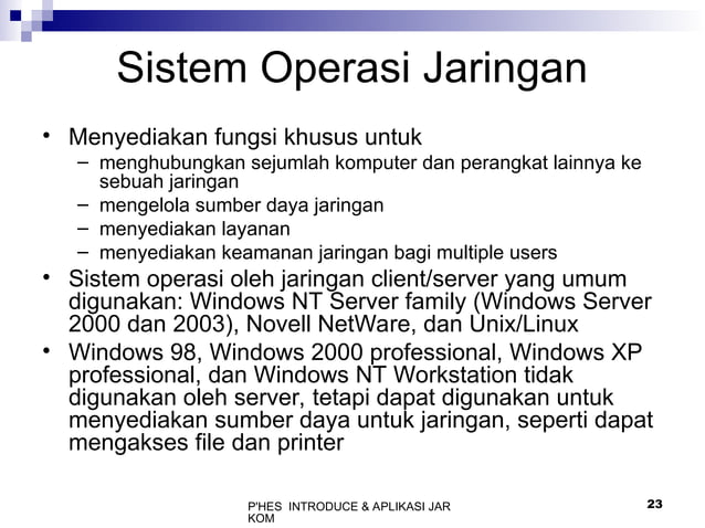 PERTEMUAN KE 1 PENGENALAN DASAR JARINGAN | PPT