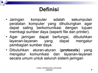 PERTEMUAN KE 1 PENGENALAN JARINGAN KOMPUTER | PPT