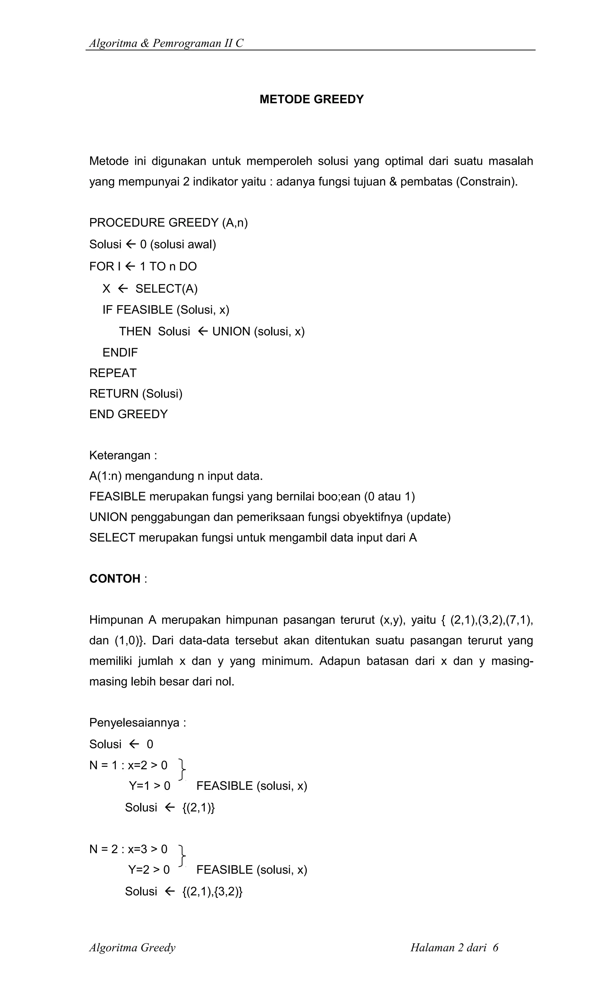 metode greedy | PDF
