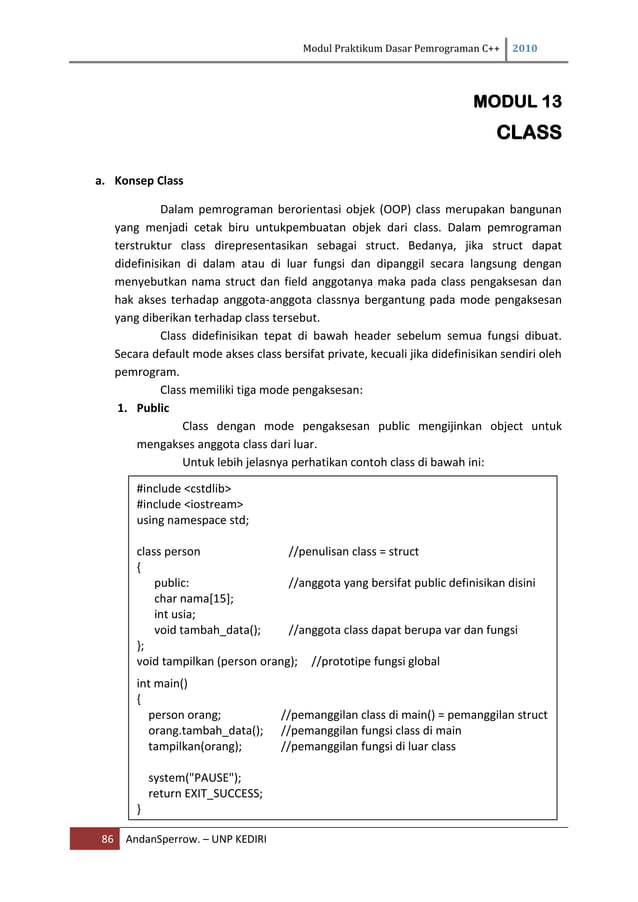 Dasar pemrograman C++ | DOCX