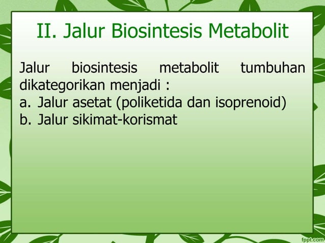Pertemuan ke 14 METABOLIT sekunder an metabolit primer, jalur ...