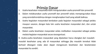 Dasar Ilmu kesehatan Masyarakat, dan penerapannya dalam masyarakat | PPTX