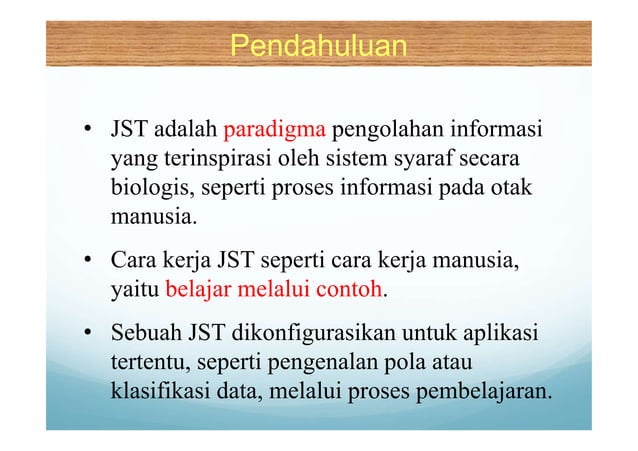 Jaringan Syaraf Tiruan (JST) | PDF