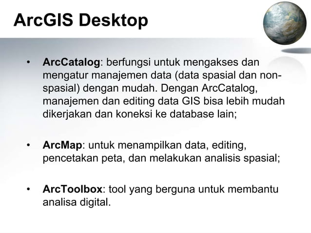 pengenalan arcgis untuk perencanaan wilayah dan kota | PPT