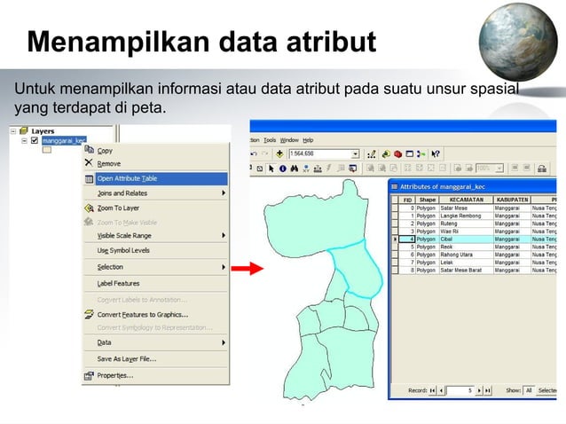 pengenalan arcgis dalam bentuk data spasial | PPT