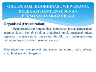 Pertemuan ke 4 hubungan dalam organisasi kerja | PPTX
