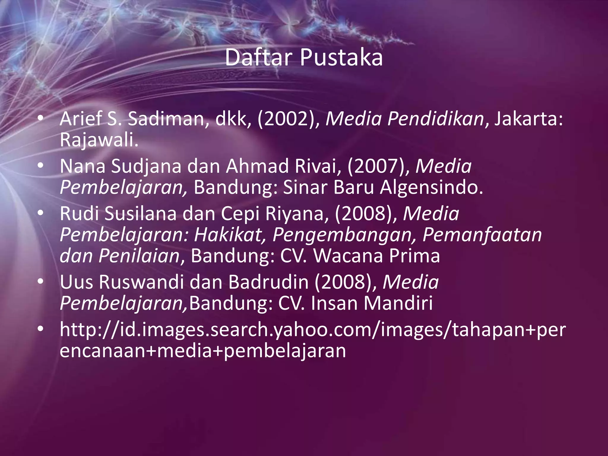 Sistematika Perencanaan Media Pembelajaran | PPTX