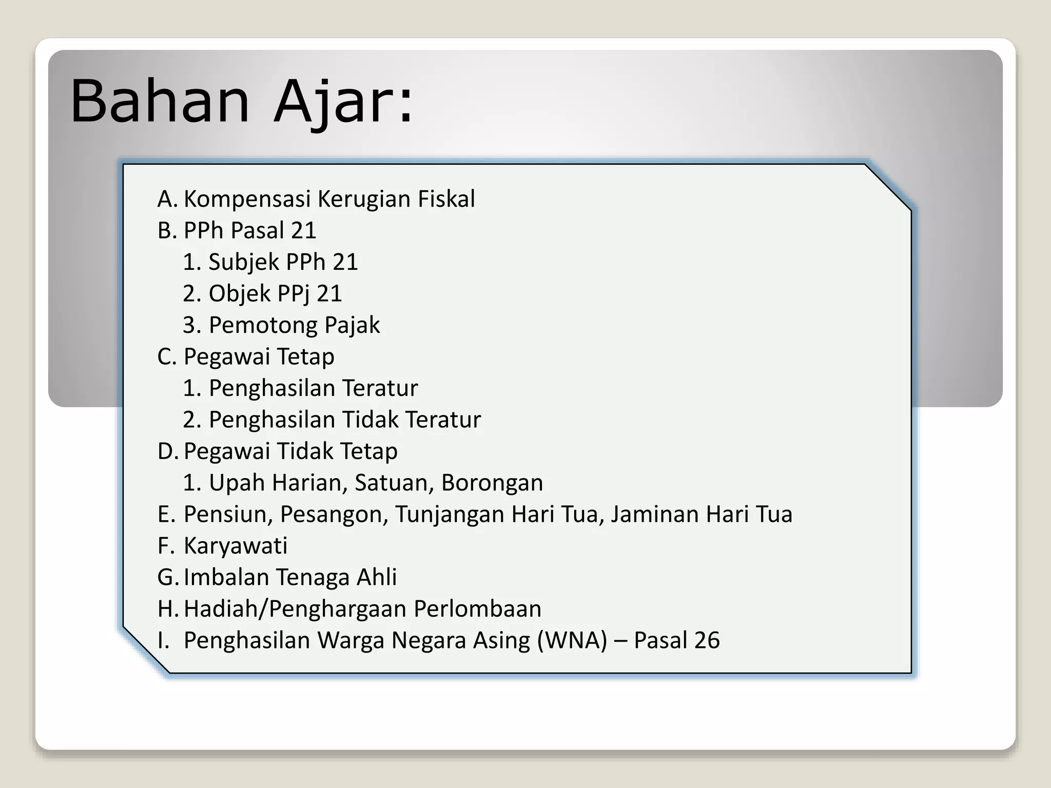 Pengantar Perpajakan 2 PPh 21 -- Accounting Tax | PPT