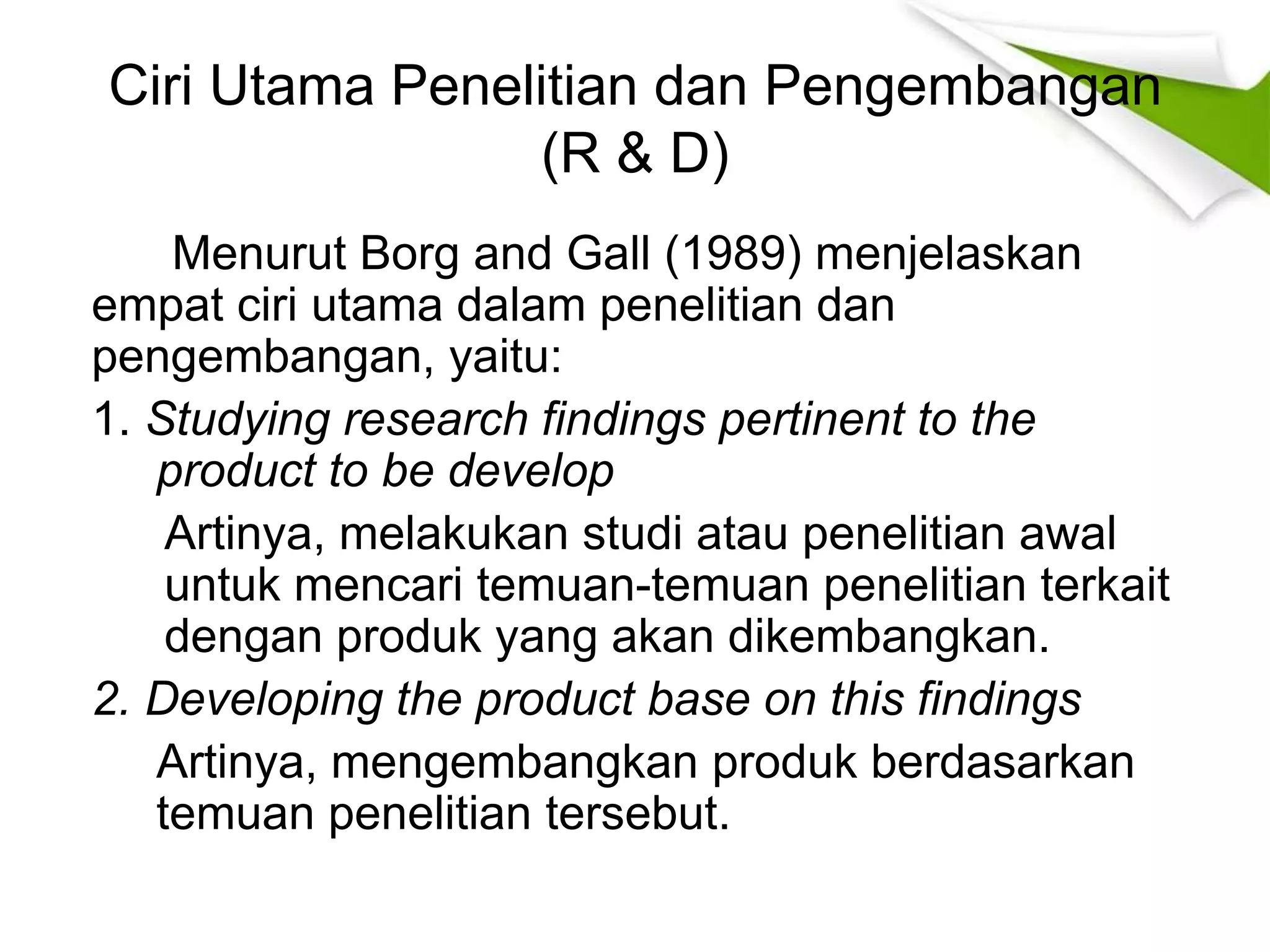 Penelitian Pengembangan (Research and Development) | PPTX