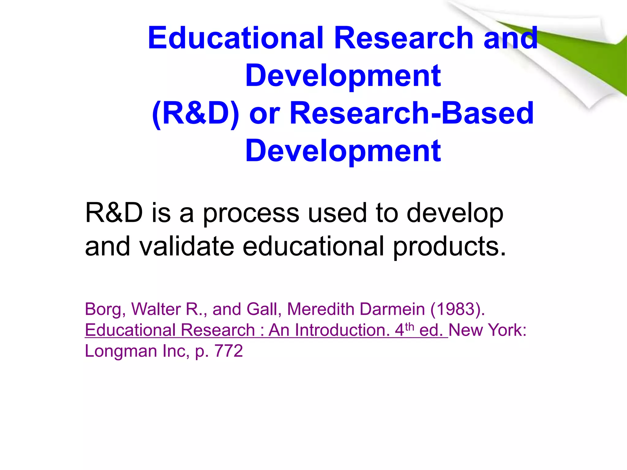 Penelitian Pengembangan (Research and Development) | PPTX