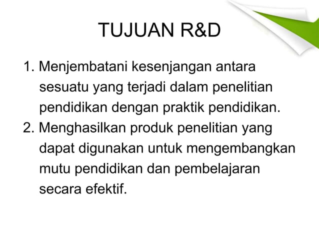Penelitian Pengembangan (Research and Development) | PPTX