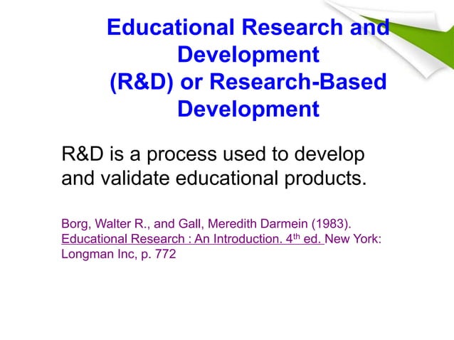 Penelitian Pengembangan (Research and Development) | PPTX