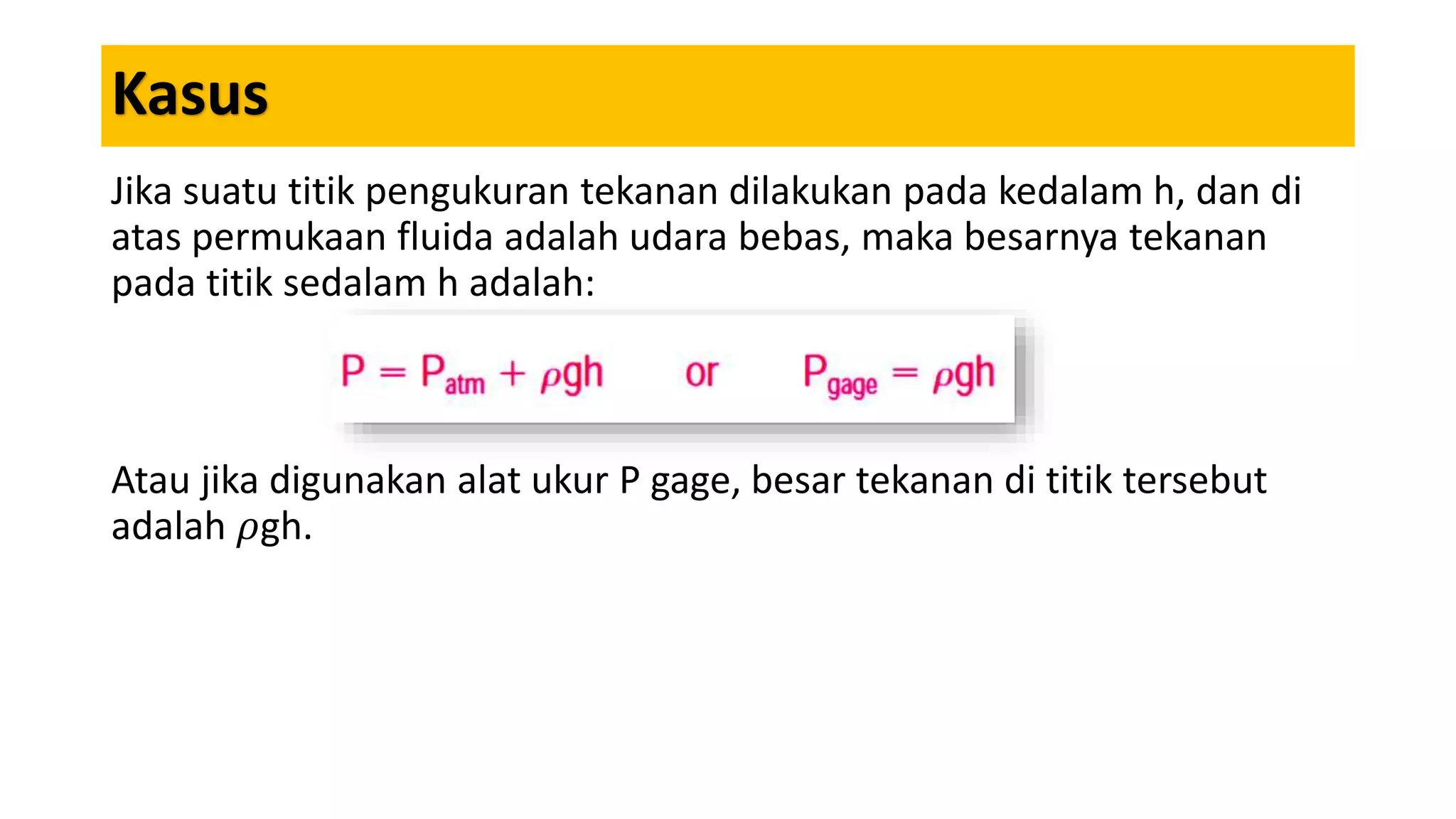 Pertemuan ketiga tekanan dan fluida statik | PPTX
