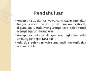 PERTEMUAN V - HUBUNGAN STRUKTUR DAN AKTIVITAS ANALGETIKA.pptx