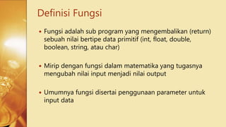 Pertemuan vi (Function Java) | PPTX