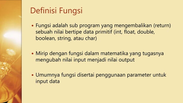 Pertemuan vi (Function Java) | PPTX