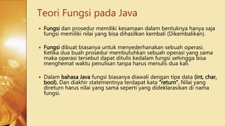 Pertemuan vi (Function Java) | PPTX