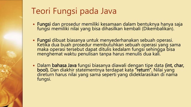 Pertemuan vi (Function Java) | PPTX
