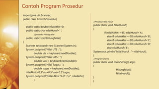 Pertemuan vi (Function Java) | PPTX