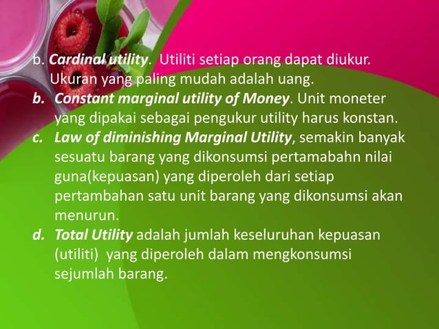 Pertemuan vi teori perilaku konsumen pendekatan kardinal | PPT
