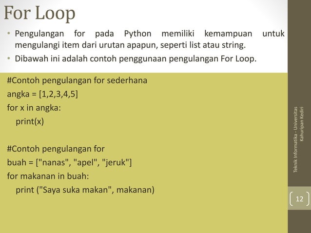 pertemuan XIII - Kondisi & perulangan python.pptx